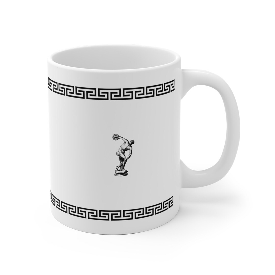 White Minimalist Mug / Ancient Greece Olympic Games Edition / Elegant ...