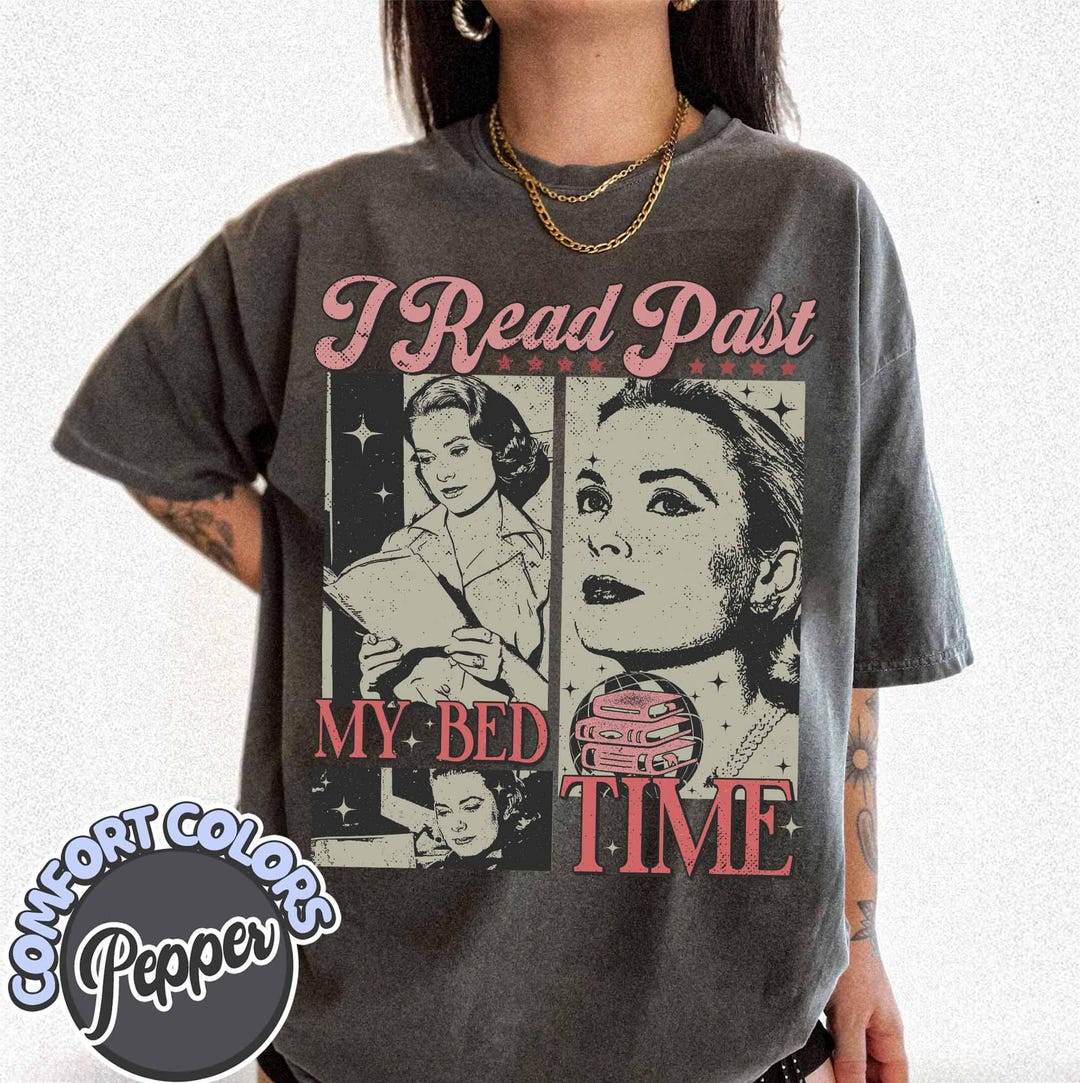 Late Night Reader Book Club Comfort Colors Shirt, One More Chapter, Book Lover Tee, Retro Reader ...