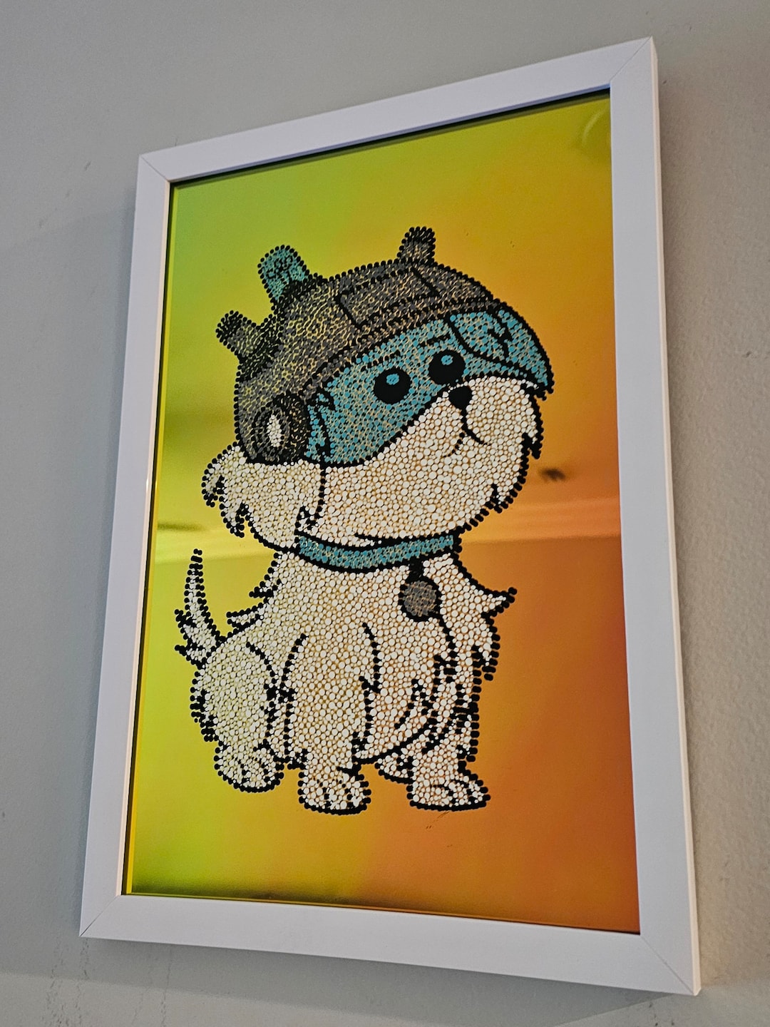 Snowball Sign Dot Art Wall Piece Holographic Trippy Acrylic Painting - Etsy