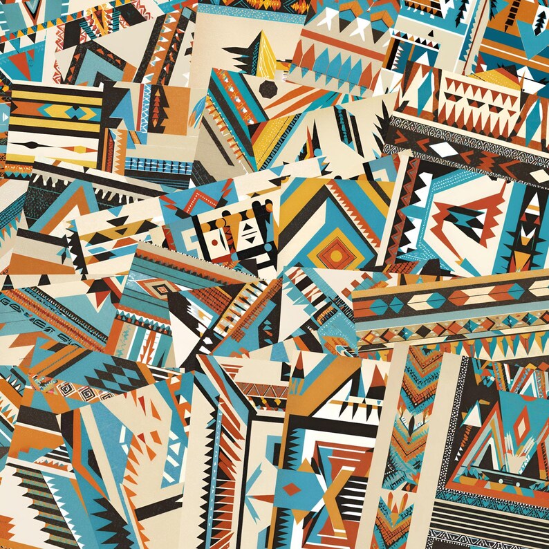 DIGITAL DOWNLOAD BUNDLE Native American Aztec Graphic Design Background ...