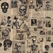 DIGITAL DOWNLOAD BUNDLE Newspaper Skeleton Skull Design Background ...