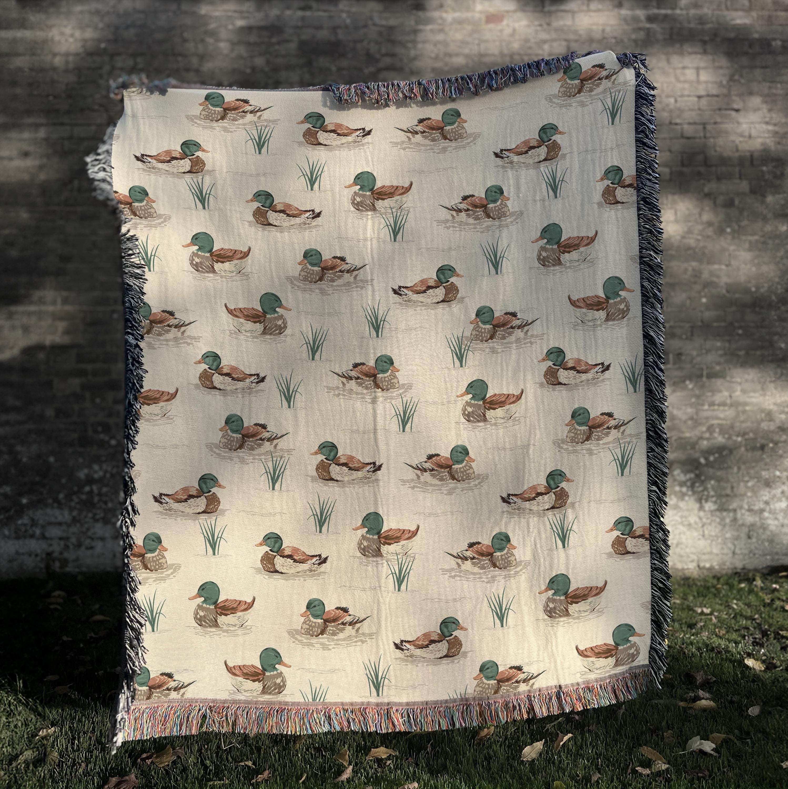 Mallard Duck Woven Throw Blanket, Wildlife Wall Art Tapestry, Nature ...