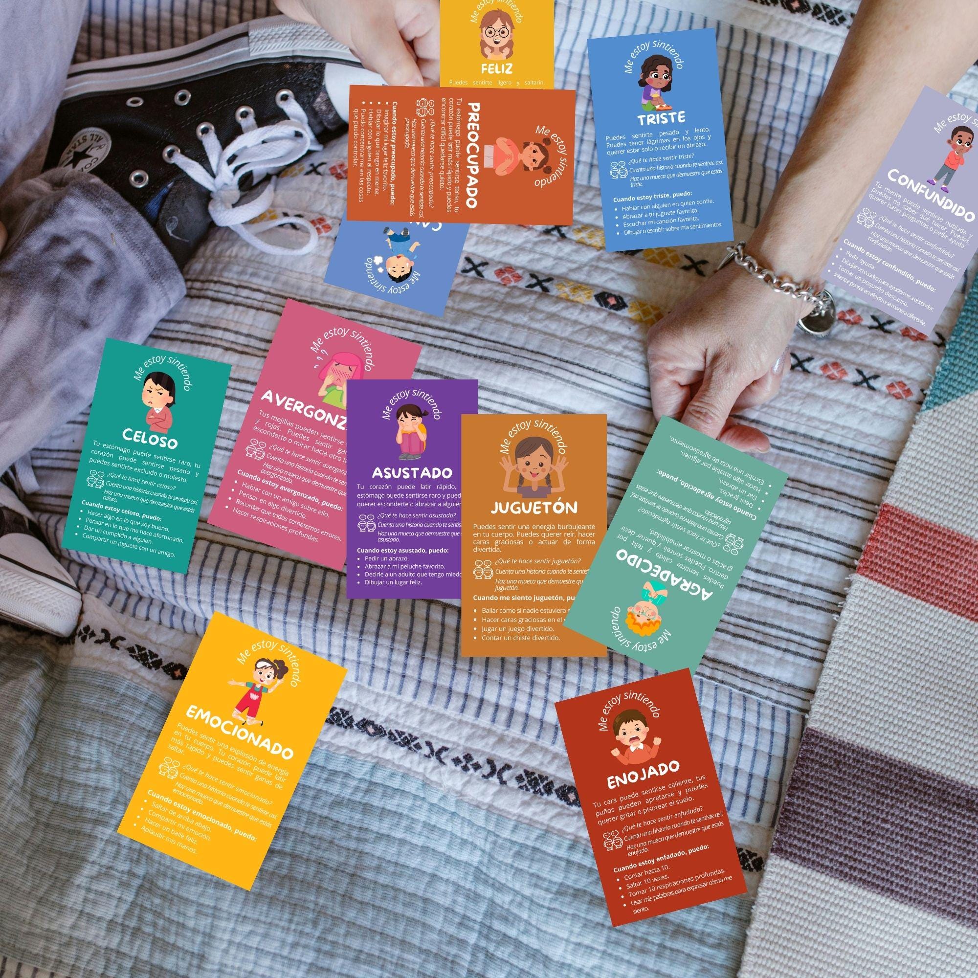 26 Tarjetas De Emociones Para NIÑAS Emotion Flashcards Feelings Spanish ...