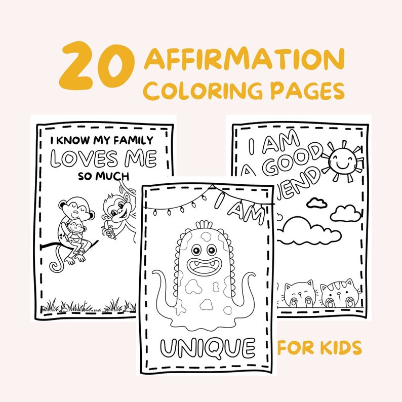Printable Positive Affirmation Cards to Color for Kids - Daily Anxiety ...