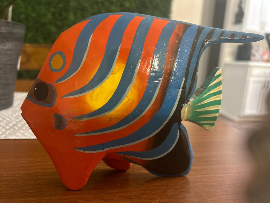 Hand Carved Wooden Tropical Fish. - Etsy