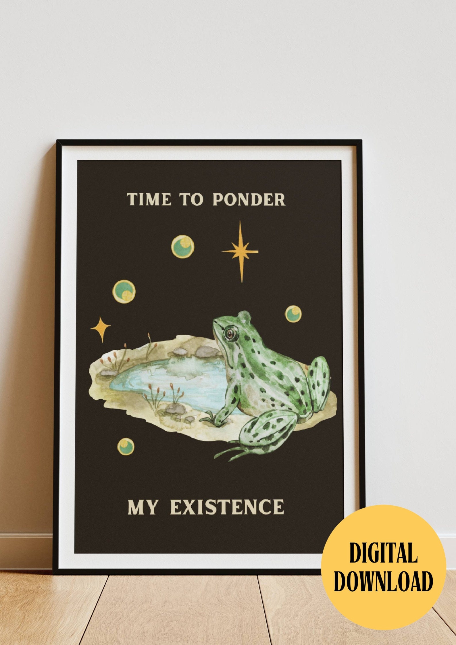 Printable Wall Art Frog Print Wall Decor Existential Crisis Print Funny ...