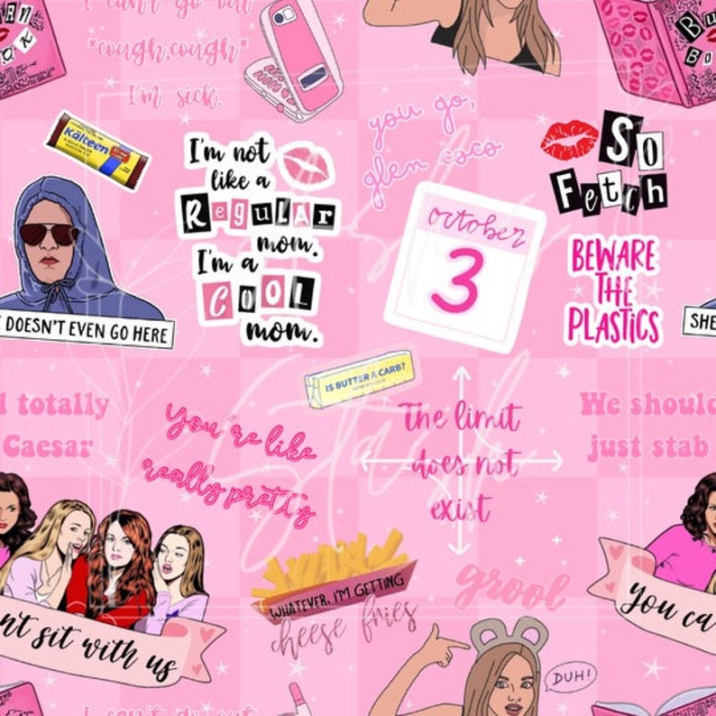 Mean Girls, Pink, Checkered Seamless File - Etsy