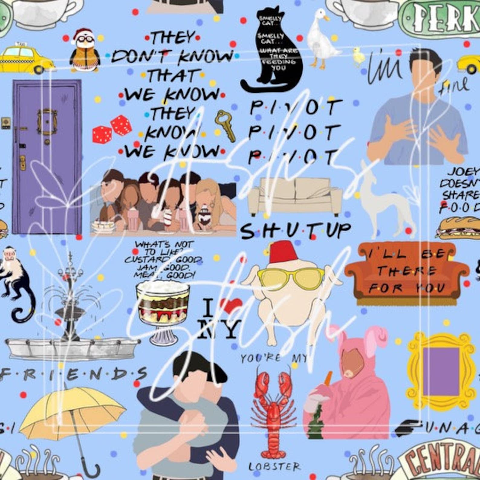 Friends, Tv Show, 90s, Sitcom, Nostalgia Seamless File-blue - Etsy