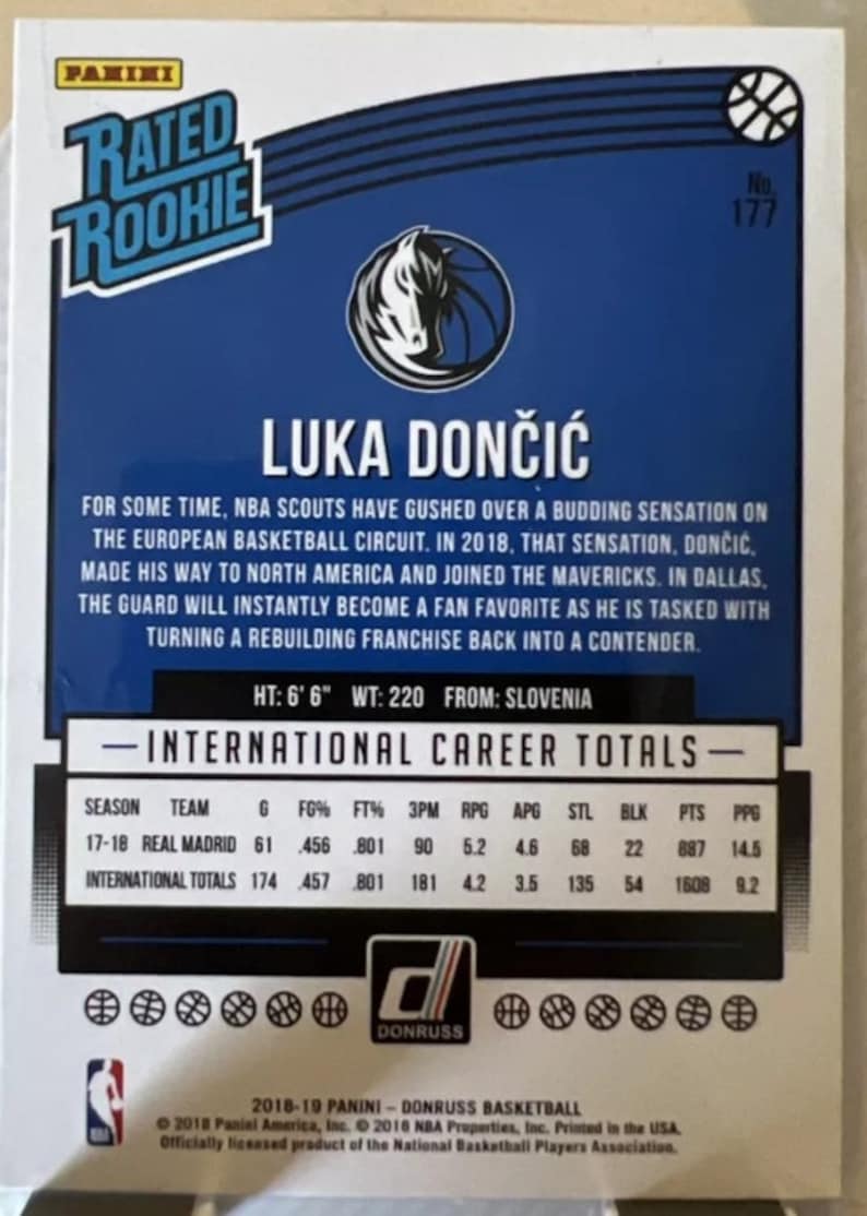 Donruss Luka Doncic RC Rated Rookie - Etsy
