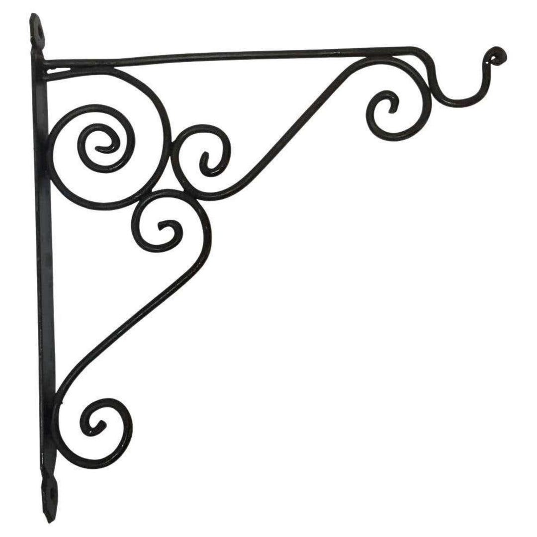 Handcrafted Wrought Iron Scroll Wall Bracket for Lanterns, Signs, or ...