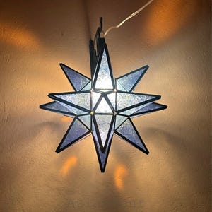 Blue Moravian Star Lantern Hanging Light Star Pendant Home Decor ...