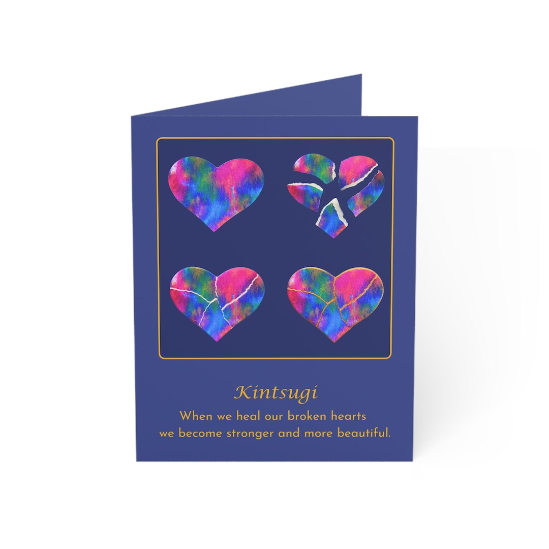 Kintsugi Mended Heart Process Greeting Cards (1, 10, 30, and 50pcs) - Etsy