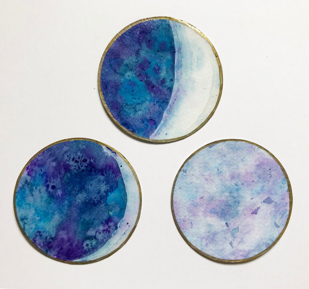 Moon Phase Ornament Magnet one of a Kind Original Paintings - Etsy