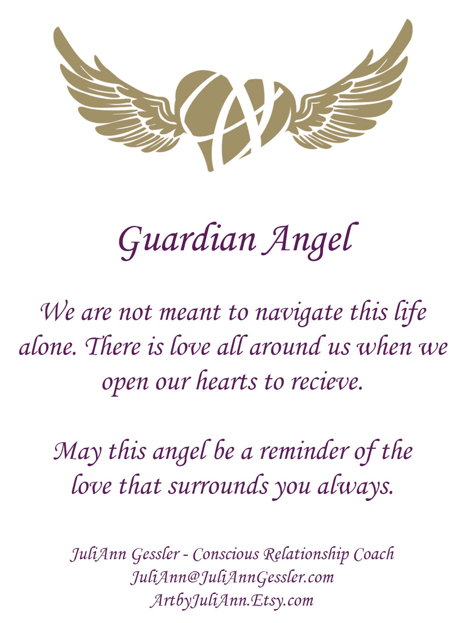 Guardian Angel, Sympathy, Inspirational One of a Kind Original Painting ...