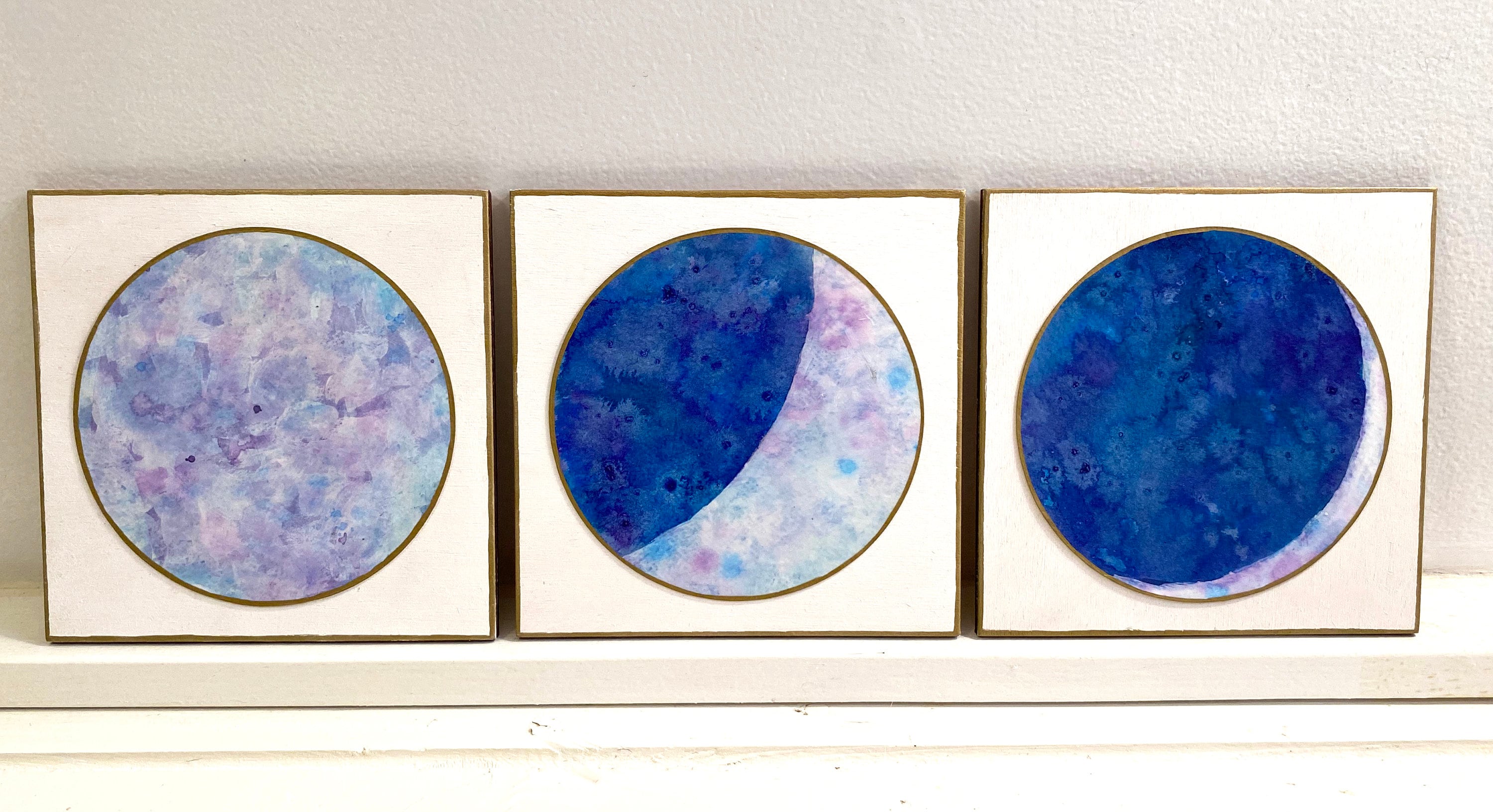 Moon Phase Painting set of 3 art kit | Etsy