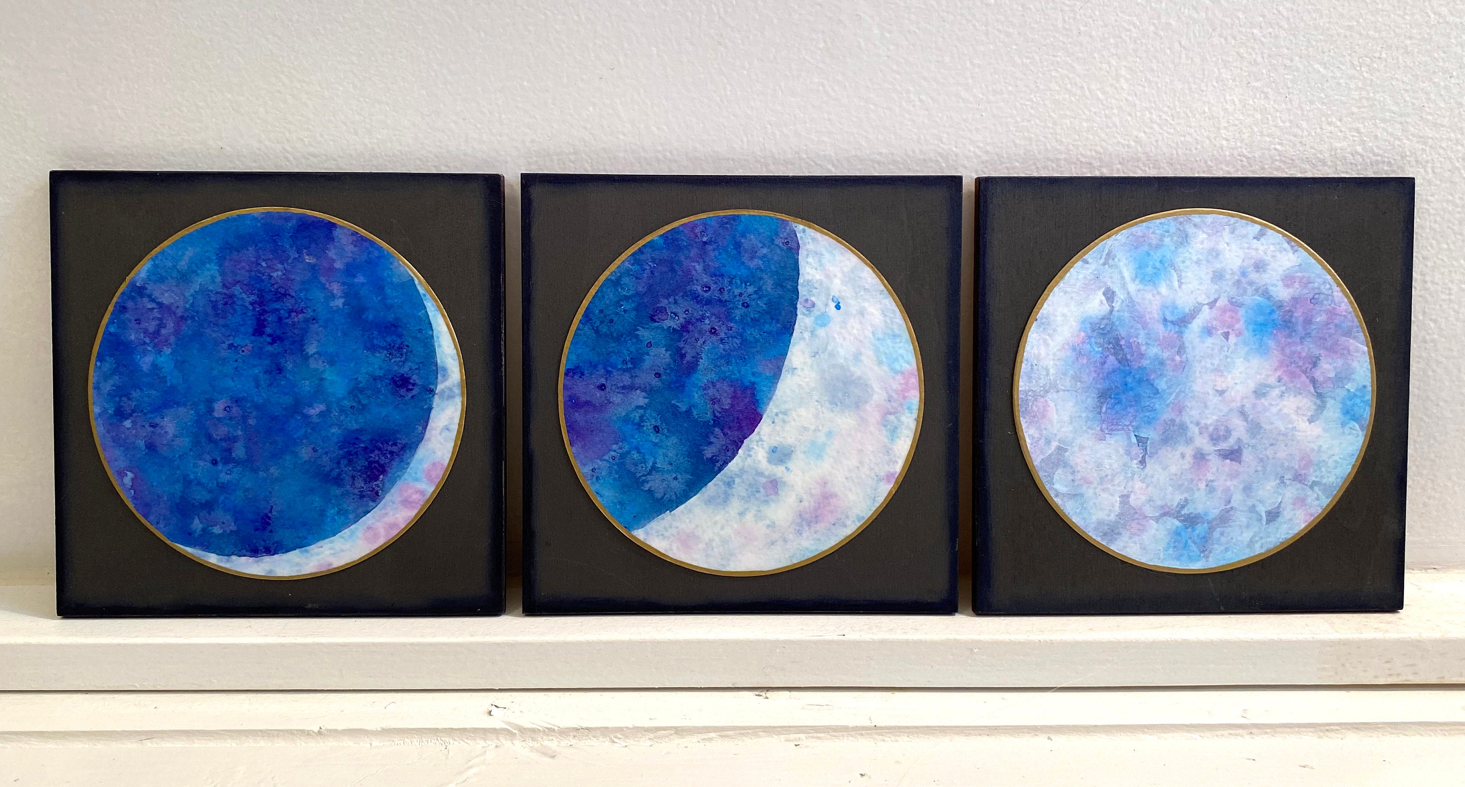 Moon Phase Painting set of 3 art kit | Etsy