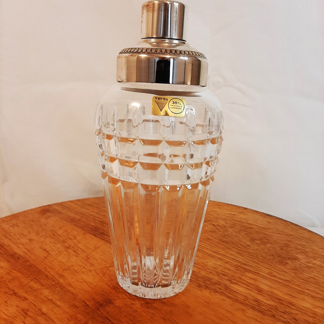 Cocktail Shaker in Crystal Vintage Cocktail Made in Italy 1960s Antique ...