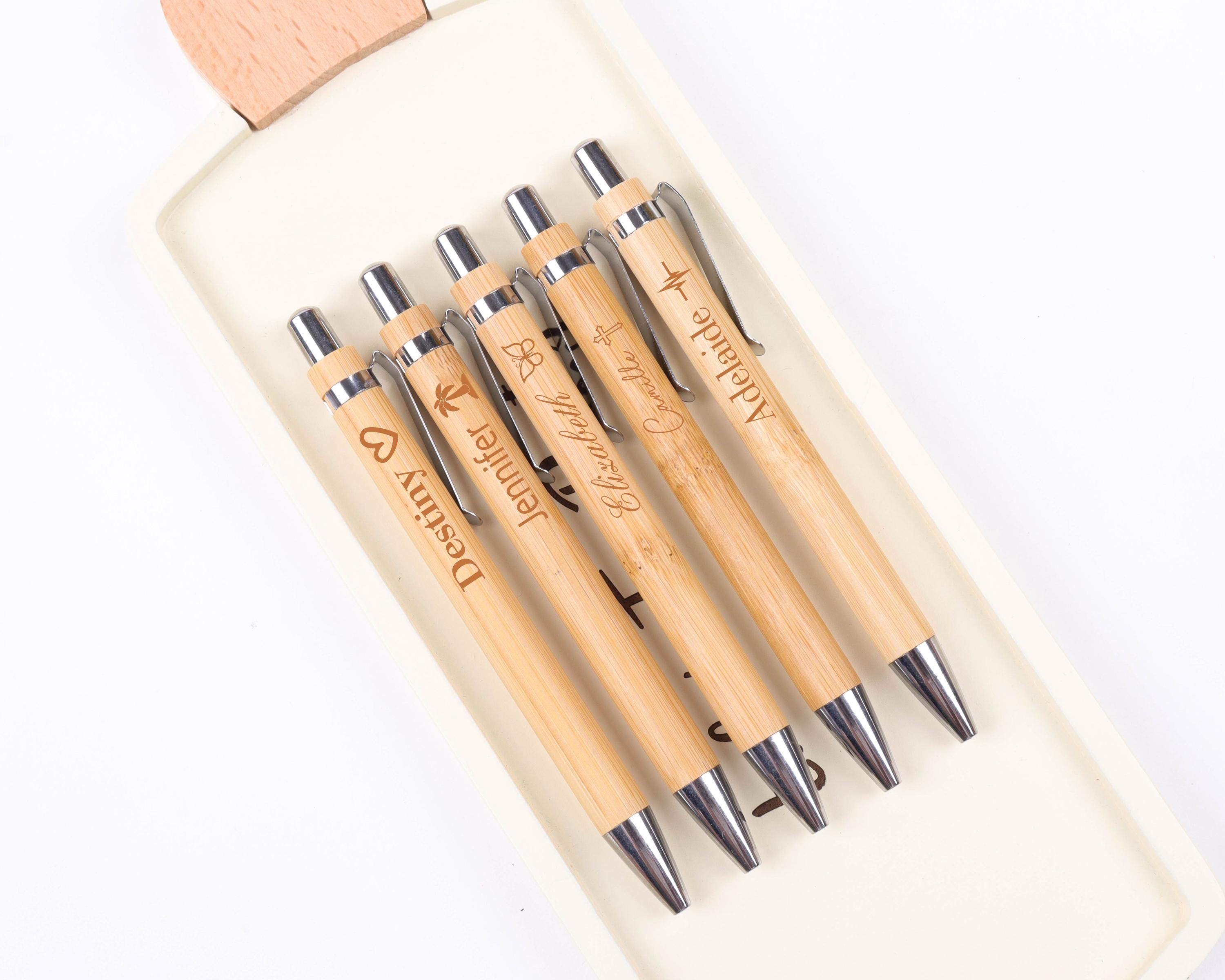 Custom Bamboo Pen, Carved Bamboo Pen, Personalised Name Pen, Work ...