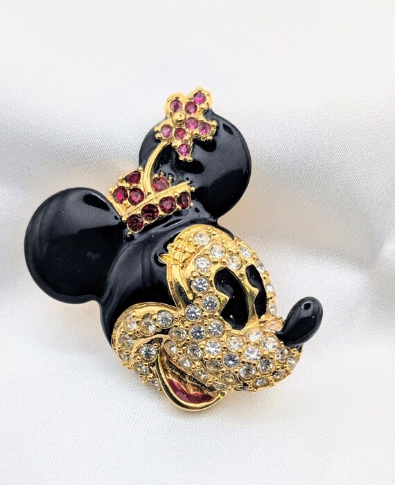 Adorable Vintage Napier Sparkly Disney Minnie Mouse Brooch Pin Perfect for Christmas Etsy