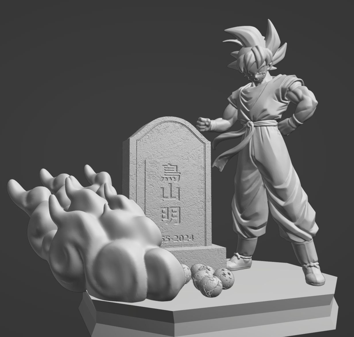 Goku 3D Stl Printer File Mourning Akira Toriyama 3D File - Etsy