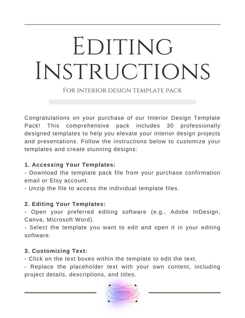 30-page Interior Design Template Pack - Canva & Adobe Indesign ...