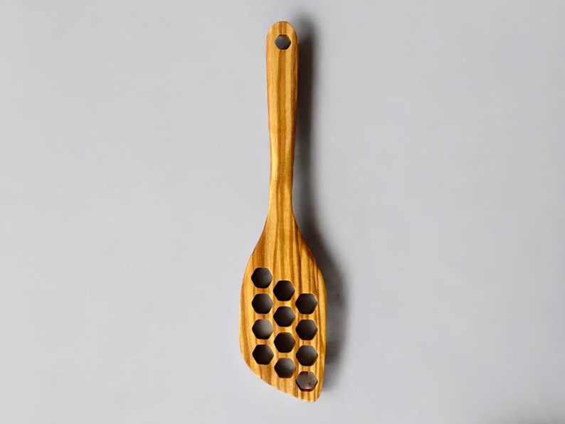 Olive Wood Honey Dipper, Sustainable Kitchen Utensil, Wooden Honey ...