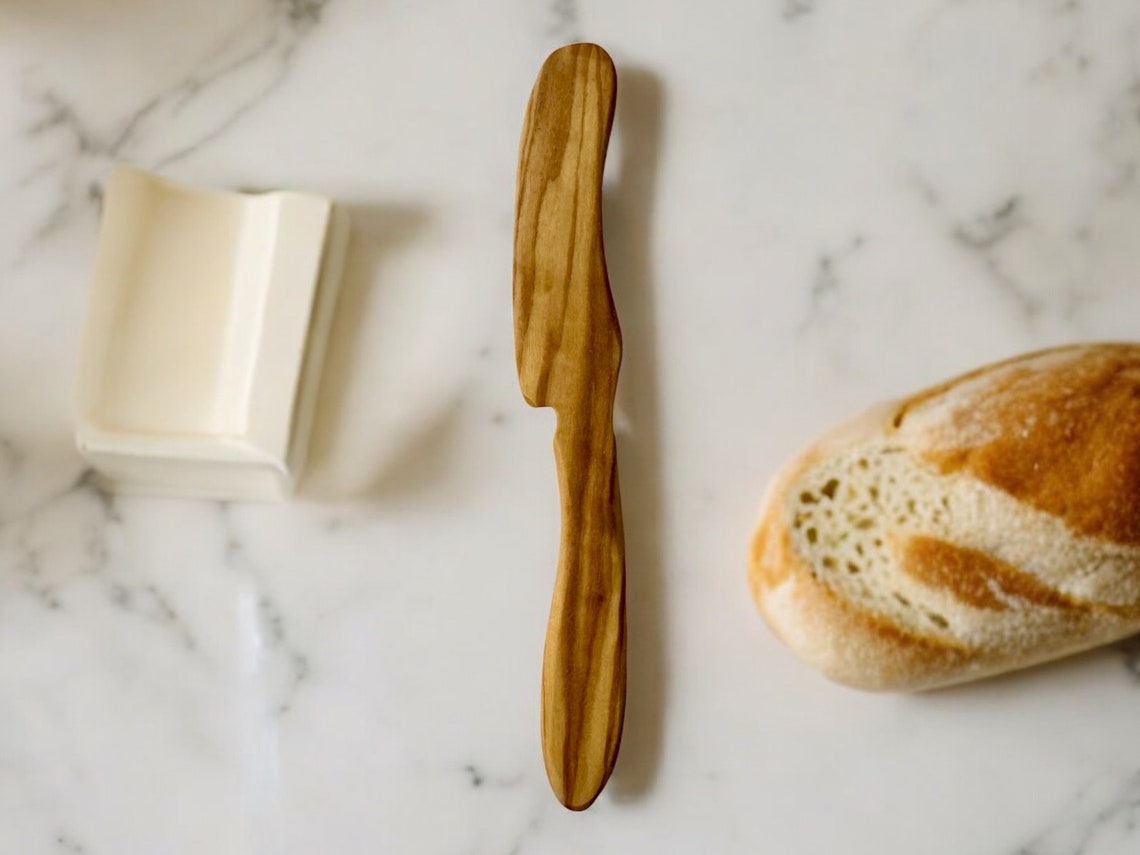 Olive Wood Butter Knife, Sustainable Spreader, Wooden Butter Spreader ...