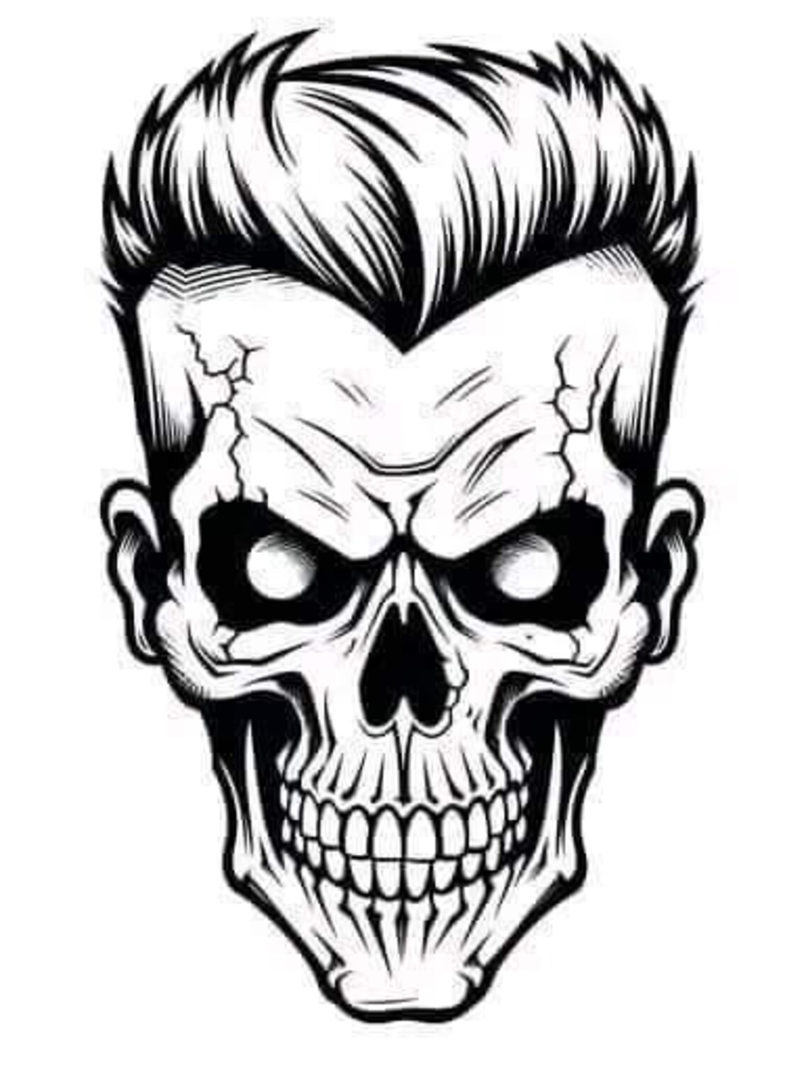 Rockabilly Skull SVG - Etsy