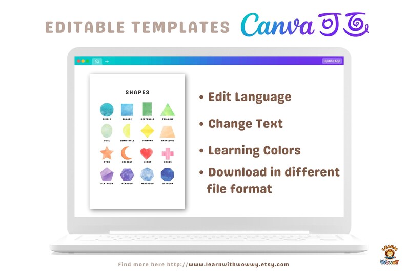 Learning Shapes Poster, 16 Shapes Preschool, School Educational ...
