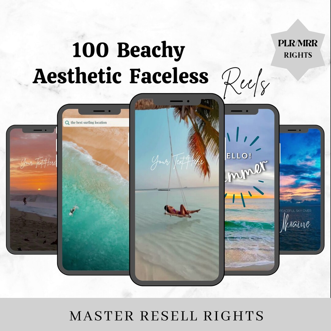 100 Beachy Aesthetic Faceless Reels MRR - Faceless Videos MRR - Beach ...