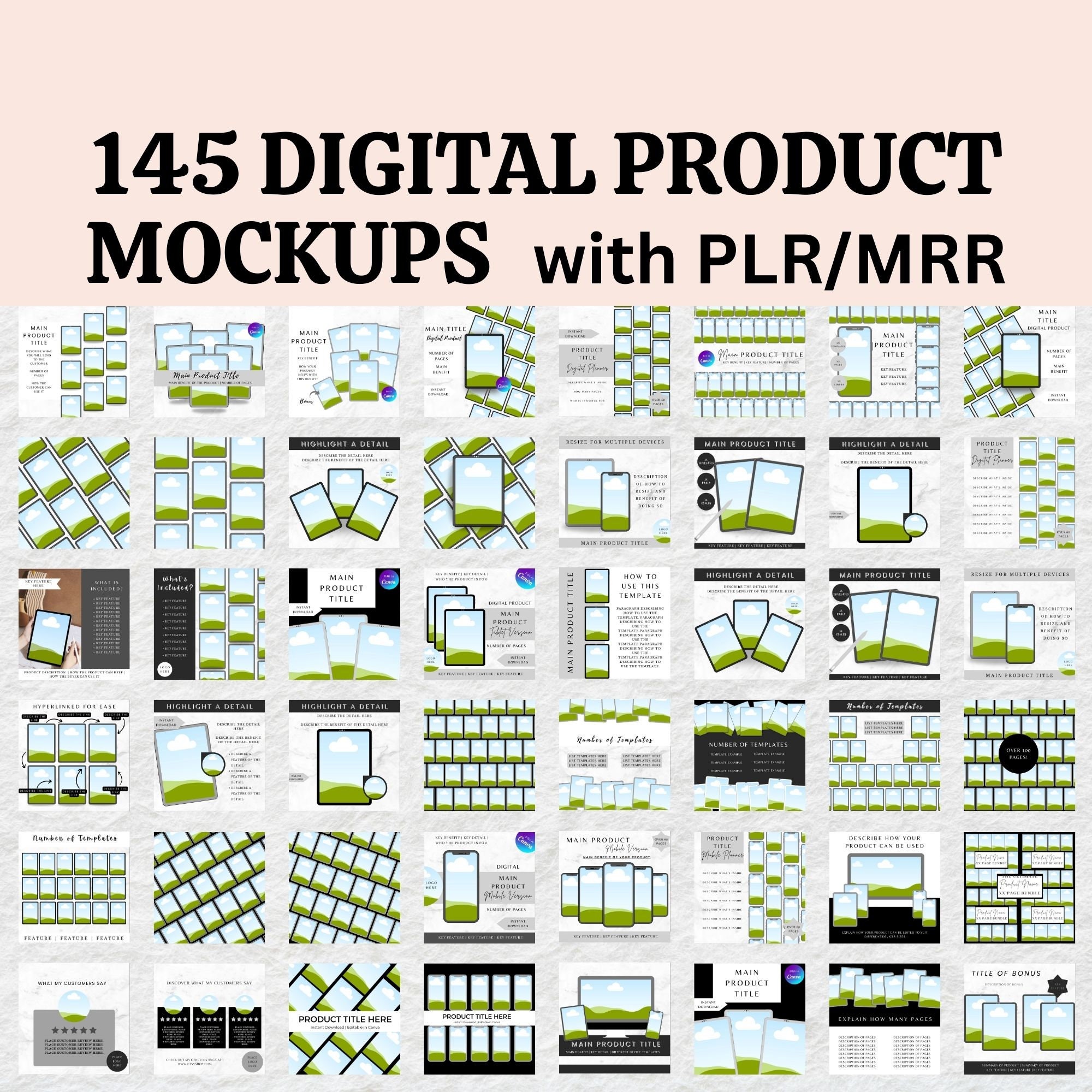 PLR Mockups - Master Resell Rights - 145 Digital Products - PLR Digital ...