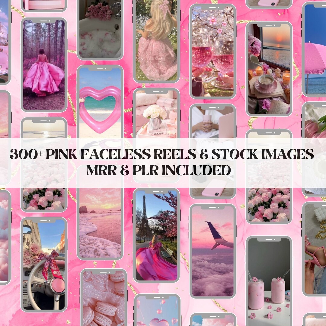 550 Pink Aesthetic Faceless Reels With Master Resell Rights - Faceless ...