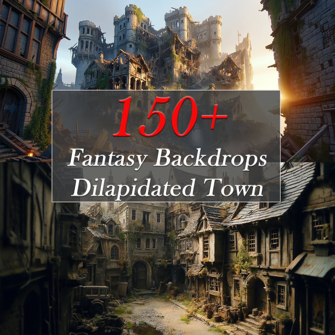 Dnd 150 Dilapidated Town Fantasy Backdrop Images, DM, Dungeons and ...