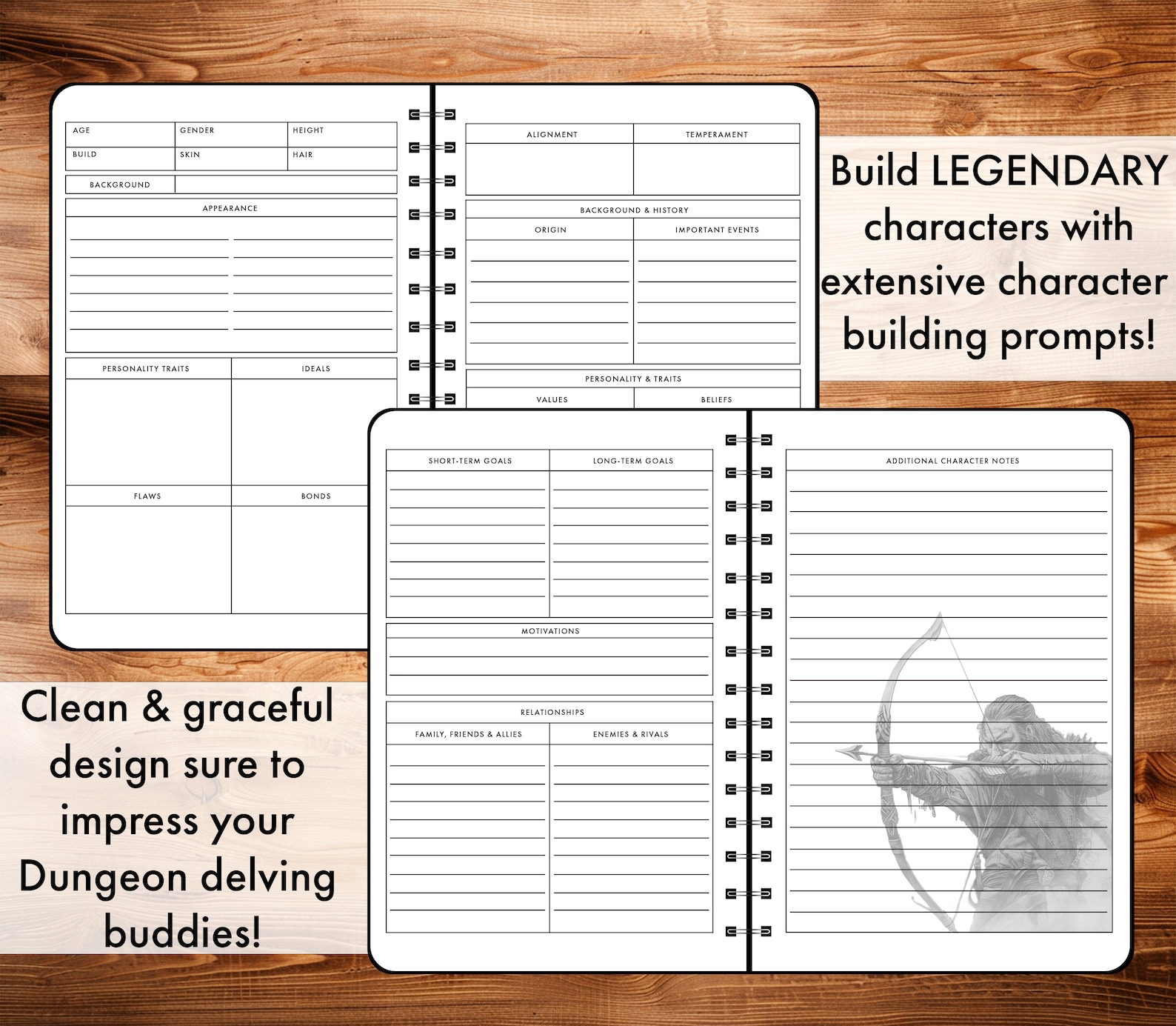Printable Dnd 5e Player Journal, Character Sheet, Campaign Tracker (A4 ...