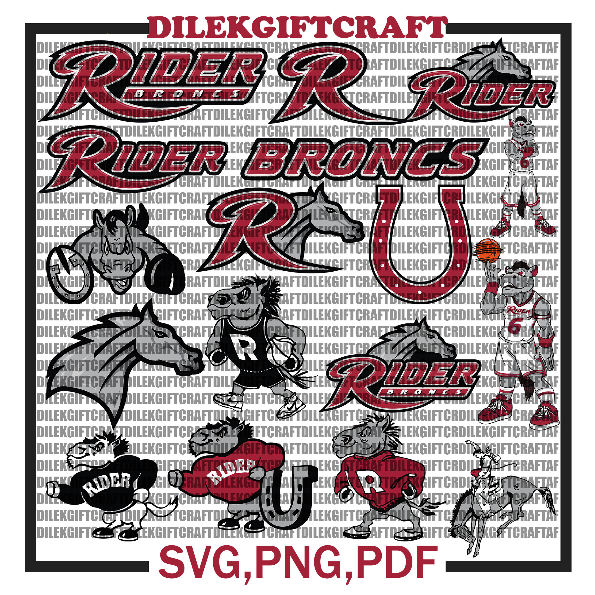 Rider University SVG, Broncs SVG, Game Day, Football, College, Instant ...