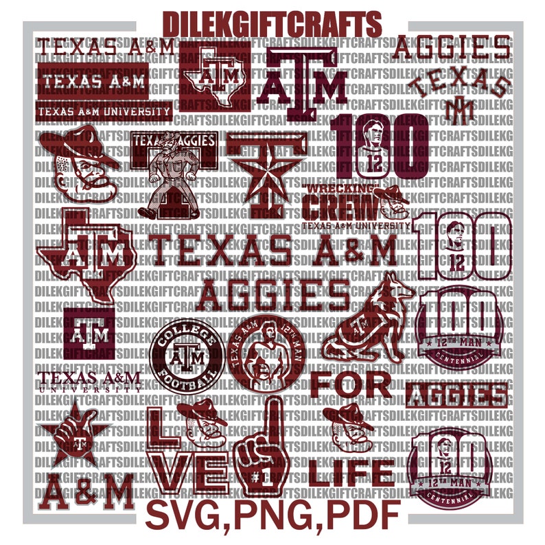 Texas A&M University SVG, Aggies SVG, Game Day, ATM, Football, College ...