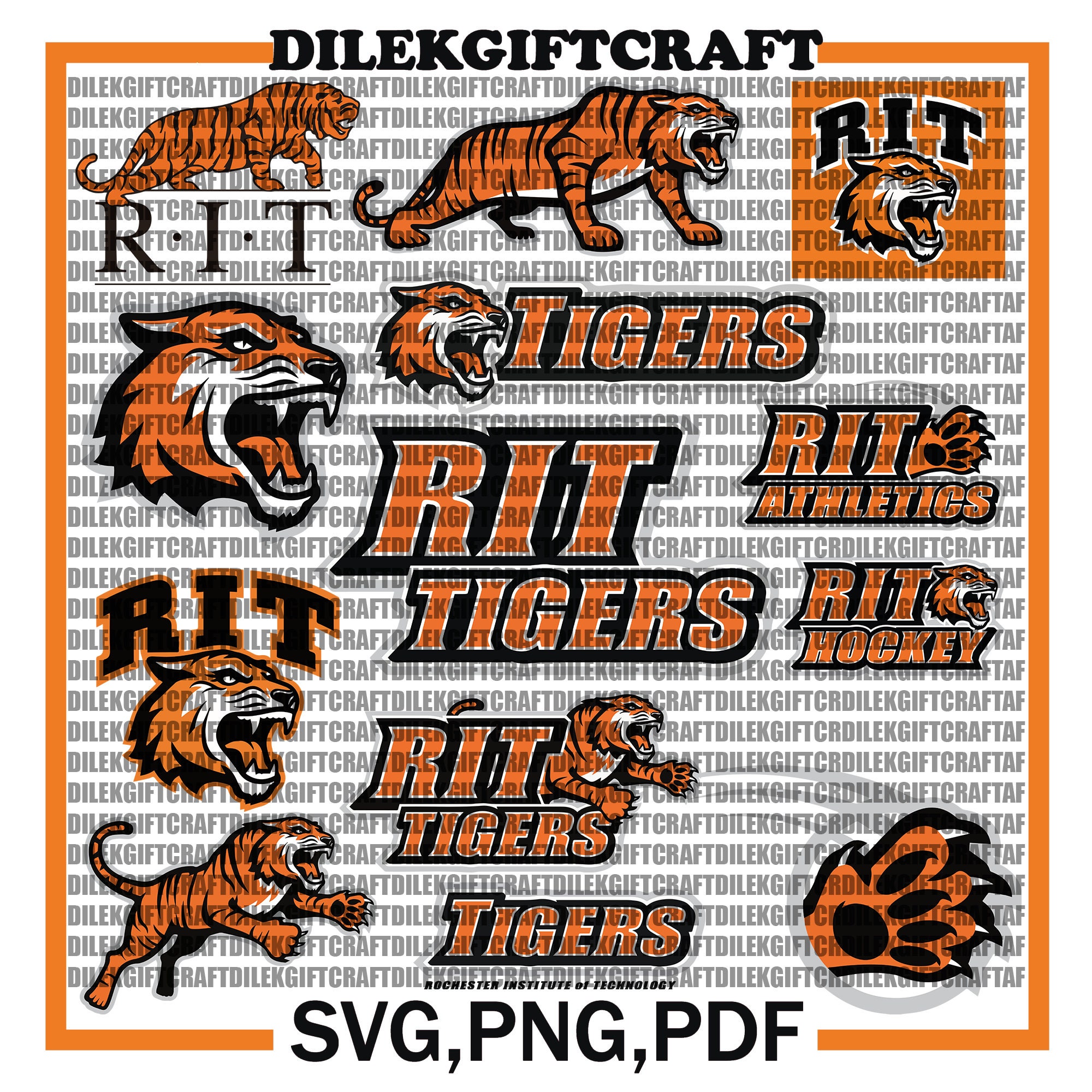 RIT University SVG, Tigers SVG, Game Day, Football, College, Instant ...