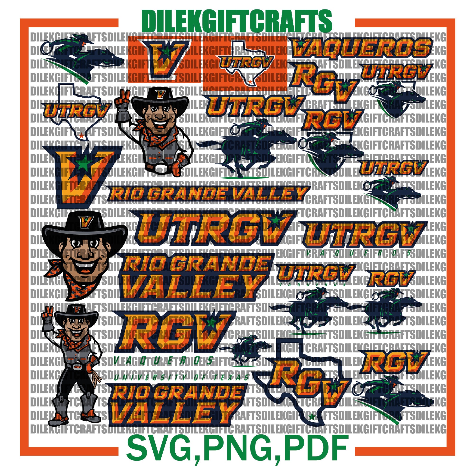 Rio Grande Valley University SVG, Vaqueros SVG, Game Day, UTRGV ...