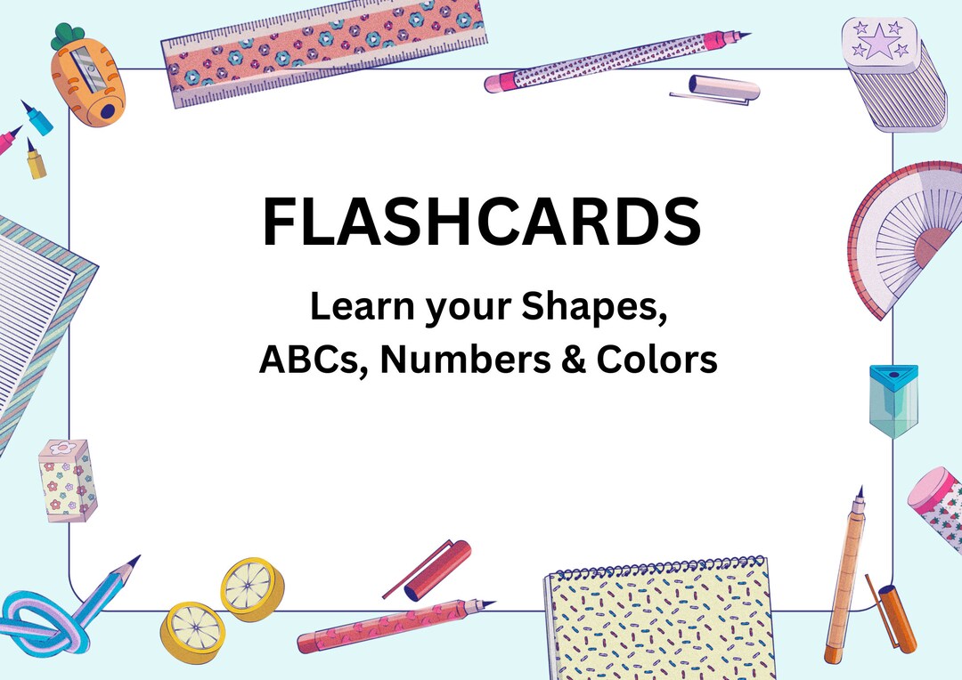 Flashcards: Learn Your Shapes, Abcs, Numbers & Colors - Etsy