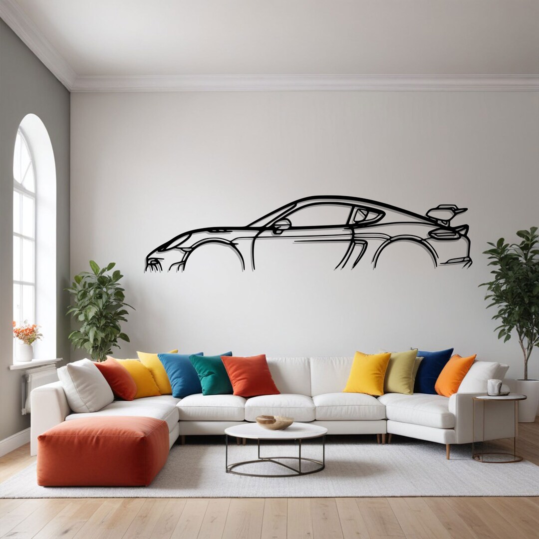 718 GT4 RS Metal Car Silhouette Wall Art, Metal Wall Decor, Gift for ...