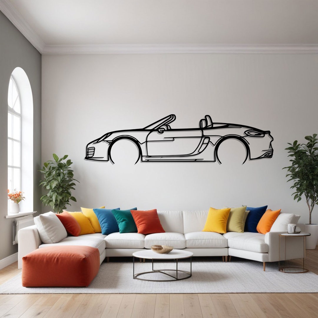 Boxster 981 S 2012 Detailed Metal Car Silhouette Wall Art, Metal Wall ...