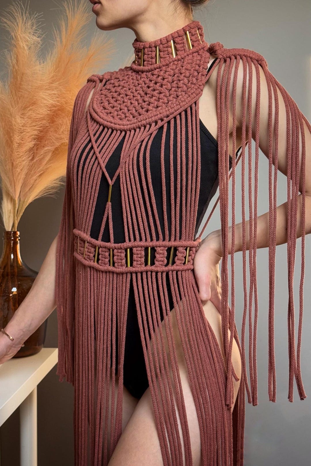 Bohemian Cleopatra Costume, Greek Goddess Dress, Rave Outfit, Macrame ...