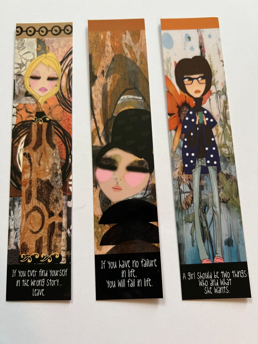 Hand-made Bookmarks -set of 3 Professionally Printed and Laminated ...