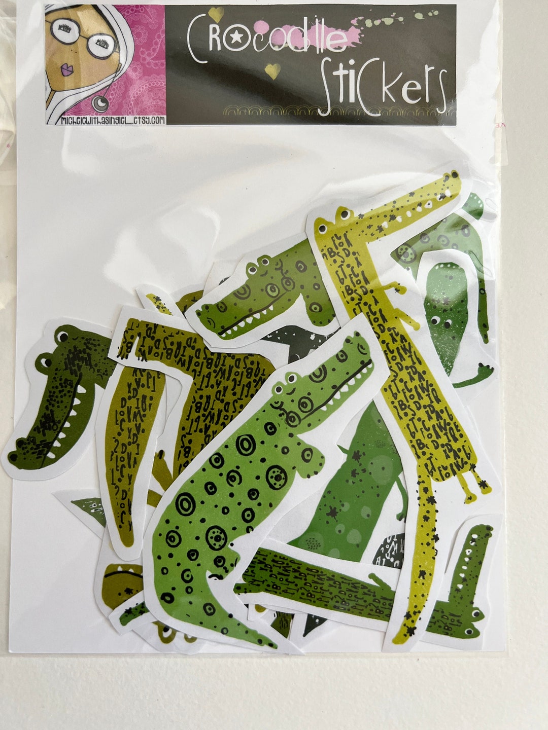 Crocodile Stickers - Set of 14 Stickers - Etsy