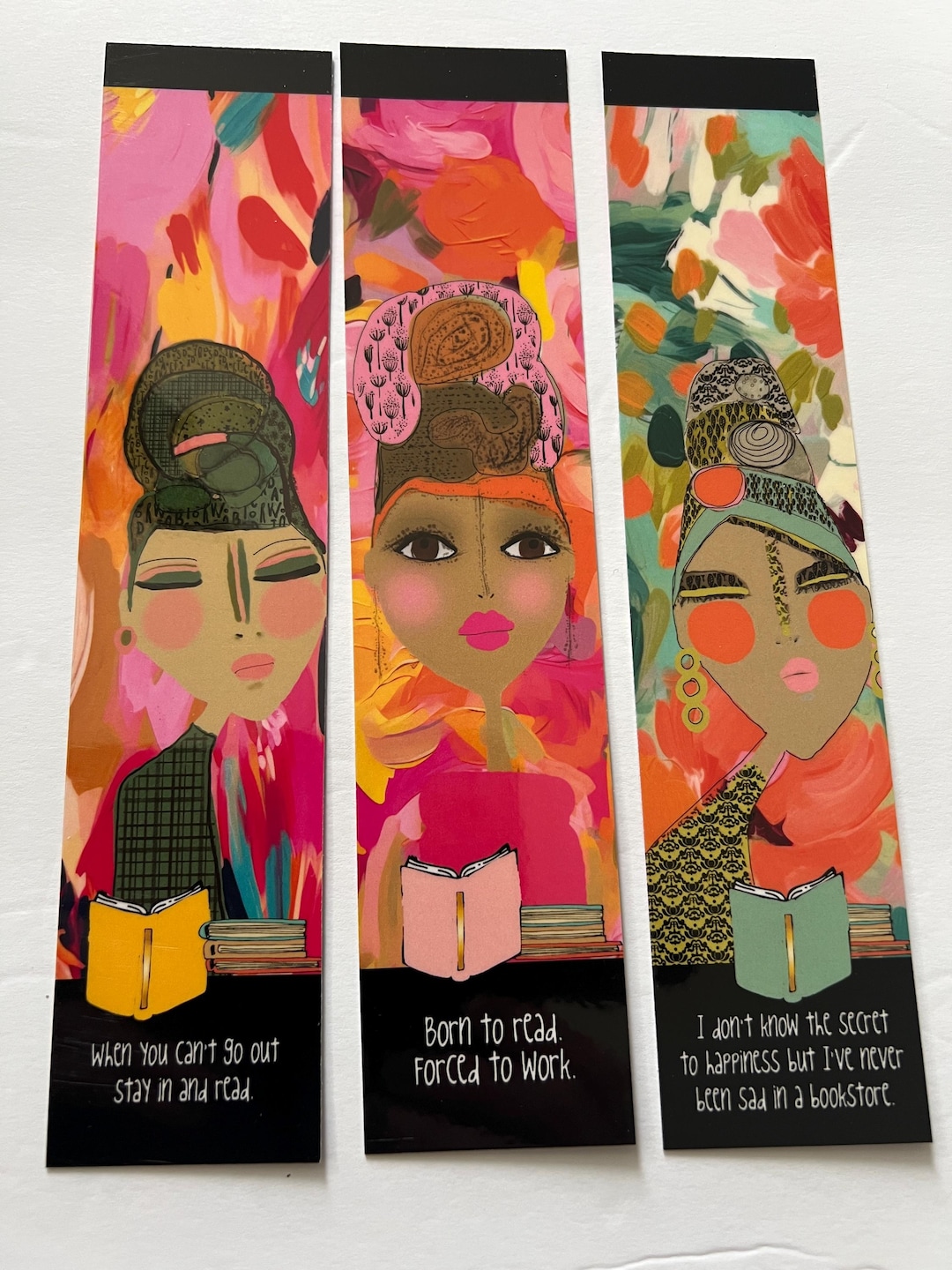 Hand-made Bookmarks Set of 3 Laminated Bookmarks - Etsy