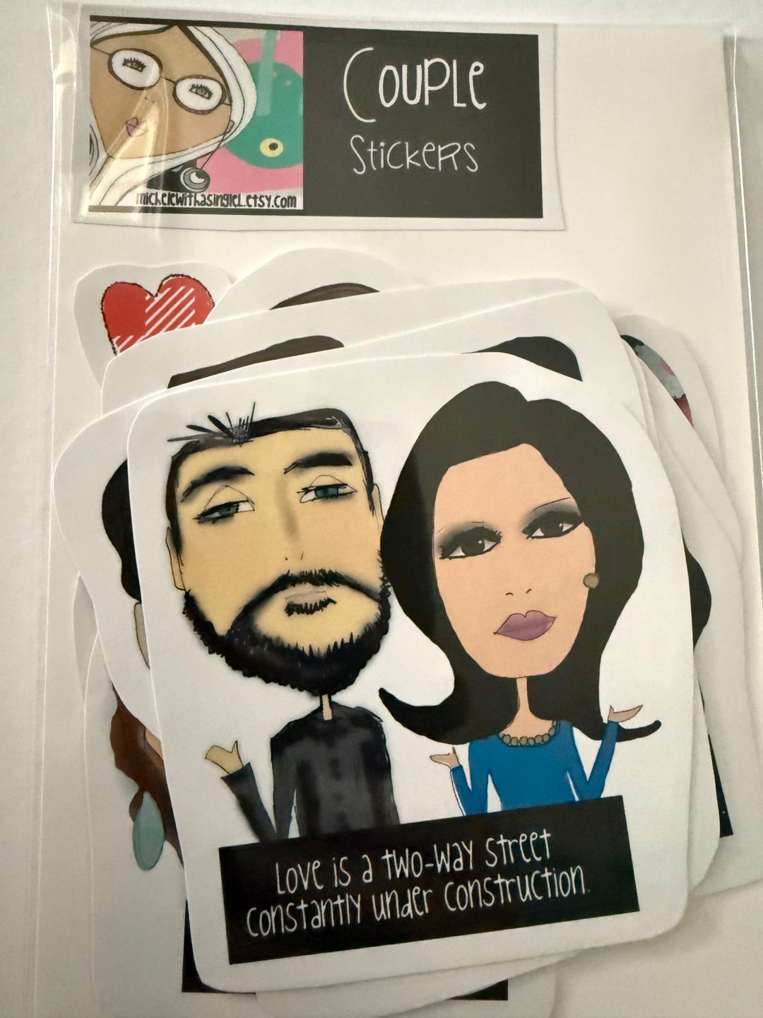 Stickers couples Stickers Set of 8 Couples Plus Heart Stickers - Etsy