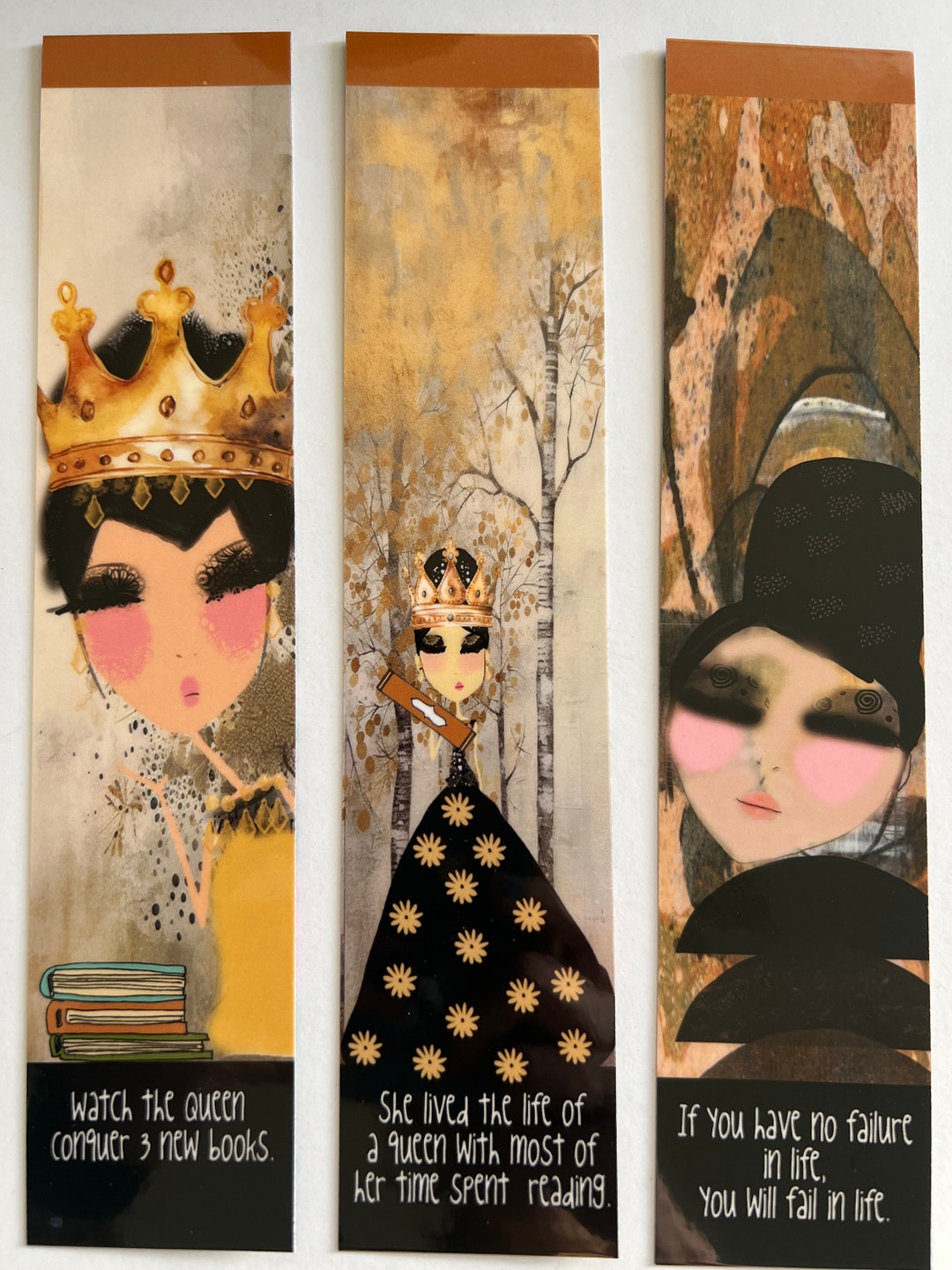 Hand-made Bookmarks Set of 3 Laminated Bookmarks - Etsy