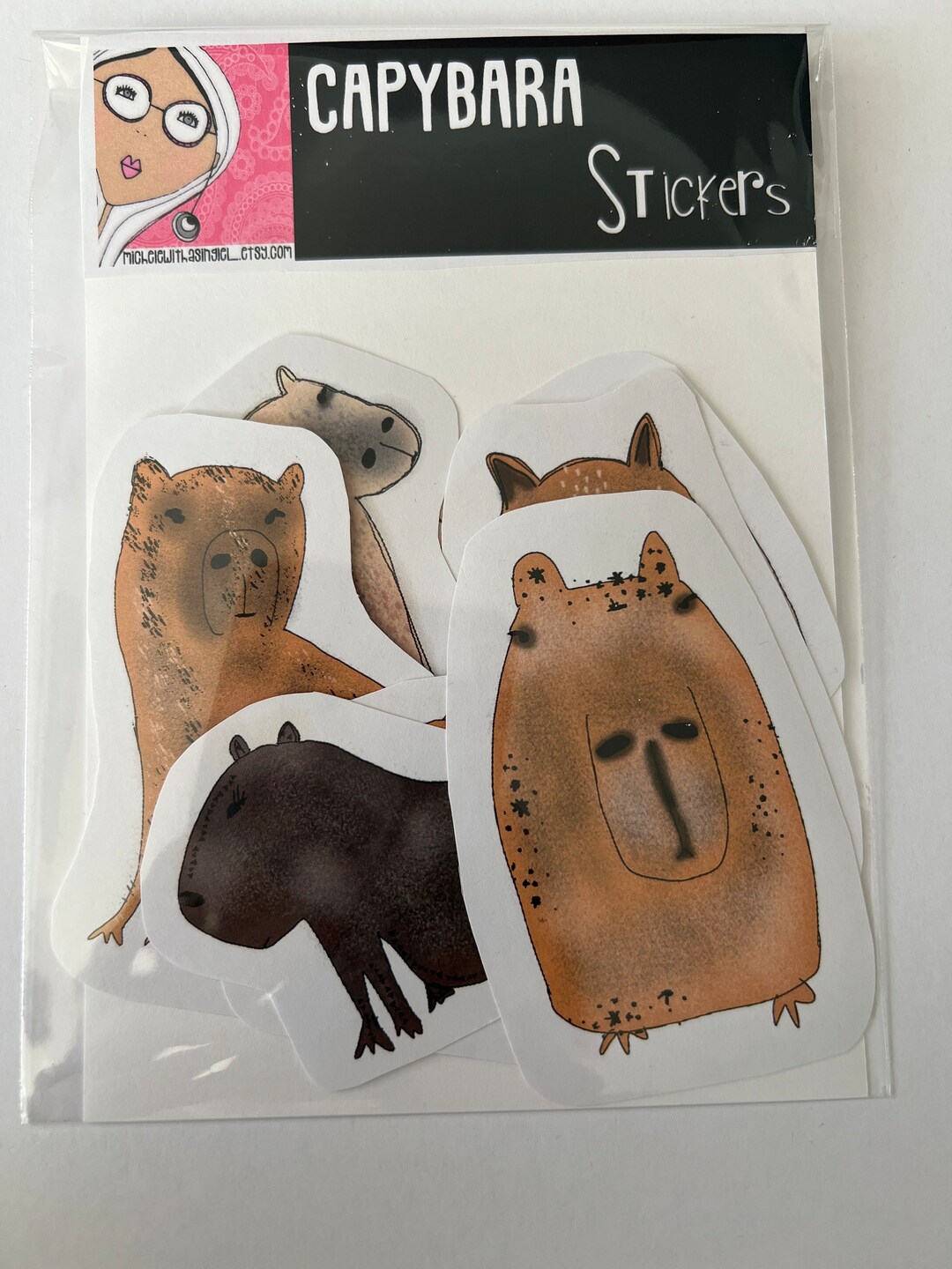 Sticker Pack Stickers Capybara Stickers Set of 7 - Etsy
