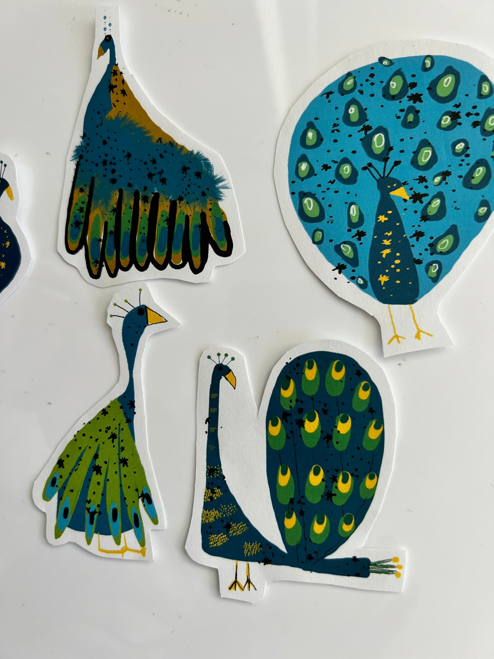 Sticker Pack Peacock Stickers Set of 8 - Etsy