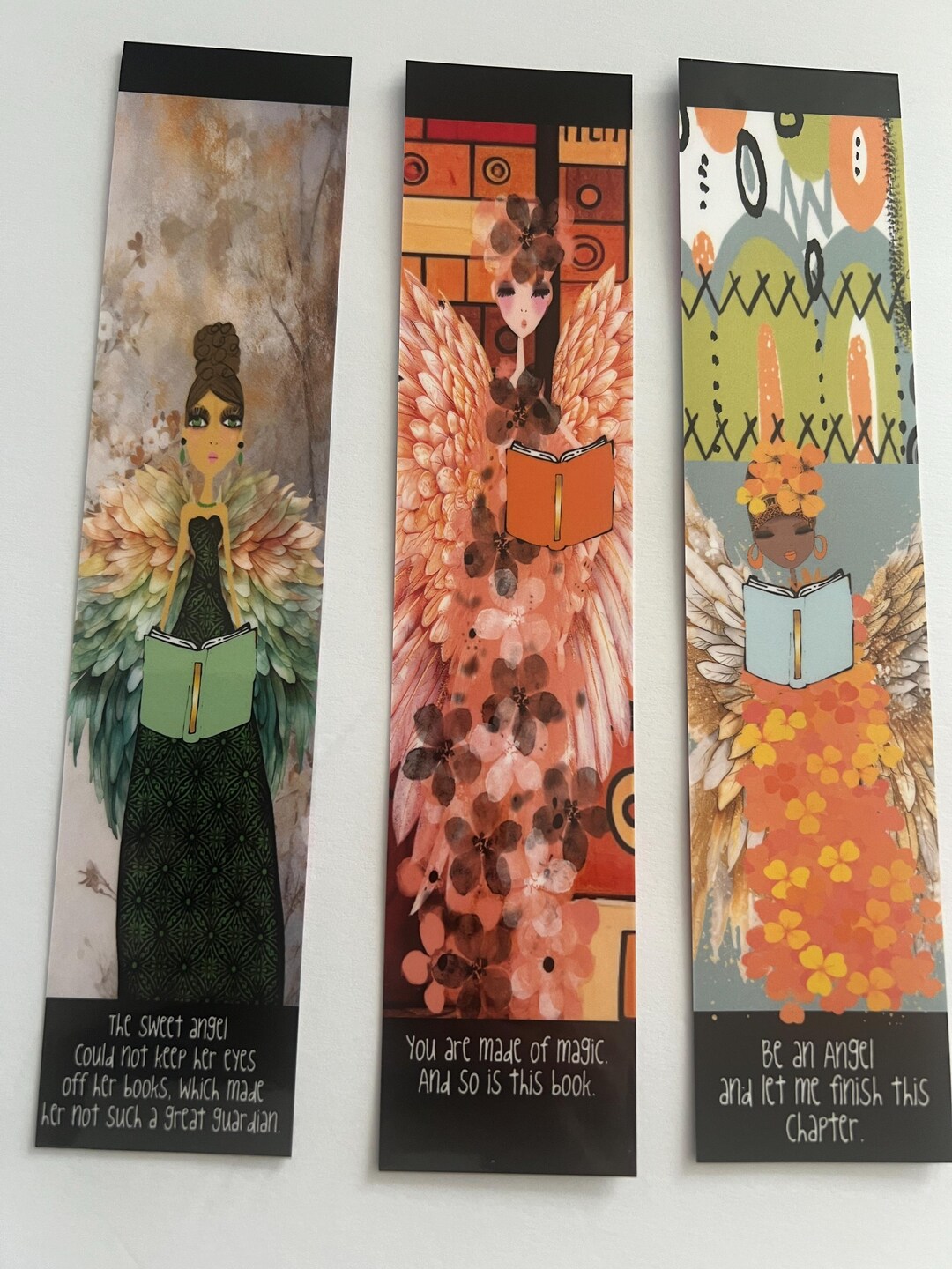 Hand-made Bookmarks - Angel Bookmarks Set of 3 Professionally Printed ...